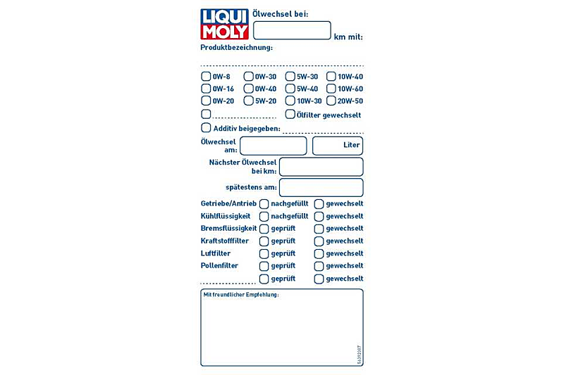 Sticker Oil Change | LIQUI MOLY