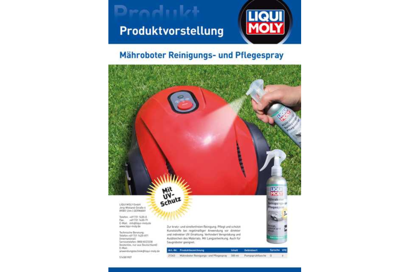 Produktvorstellung Mähroboter Reinigungs- und Pflegespray | LIQUI MOLY