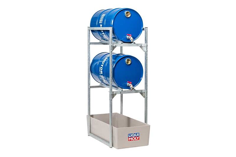 Drum Rack for 2 x 60 L Drums with oil drip pan | LIQUI MOLY